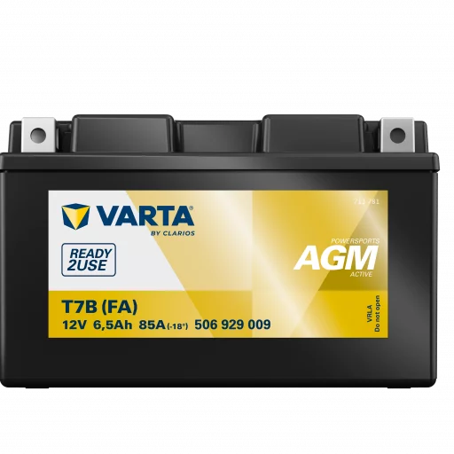 VARTA AGM MC Batteri 12V 6,5AH 85CCA (150x66x93mm) +vänster T7B (FA ...